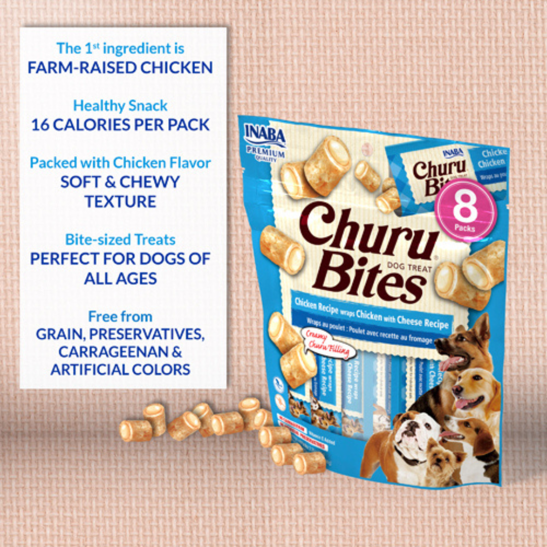 Inaba Churu Bites Chicken wraps with Cheese Recipe Dog Treats – Pet ...