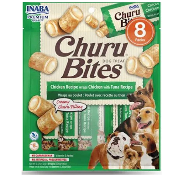 Inaba Churu Bites Chicken wraps with Tuna Recipe Dog Treats – Pet ...